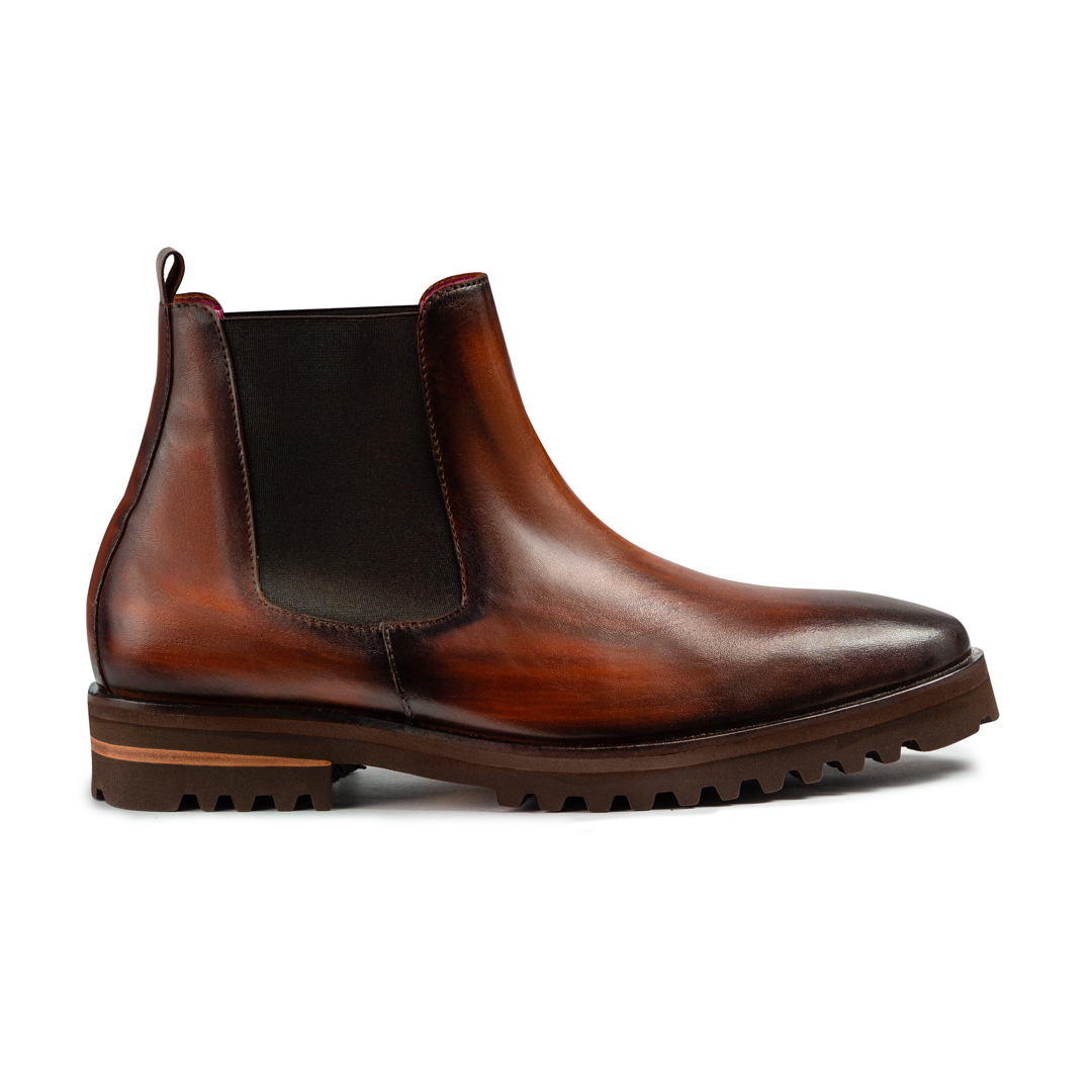 Jacques Boot Cognac Patina Handmade Leather Italian Shoes For Men Gardnt